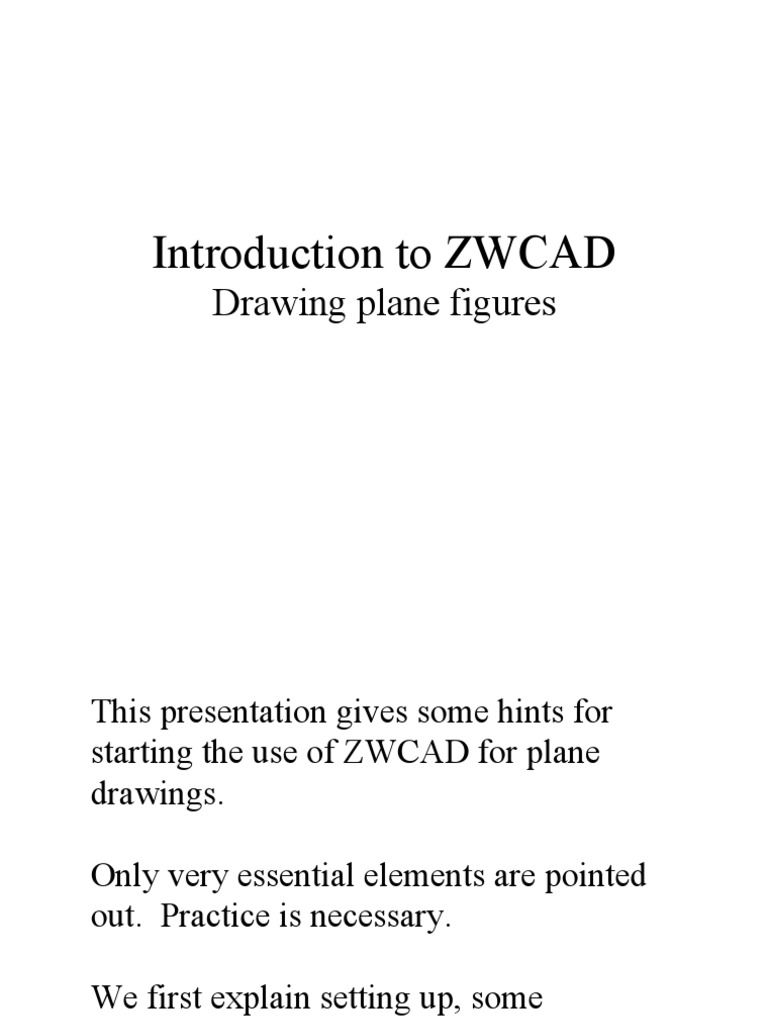 ZWCAD Basics for Plane Drawings | PDF | Circle | Elementary Geometry