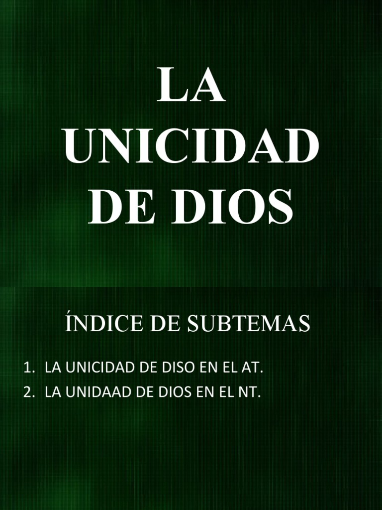 La Unicidad de Dios | PDF