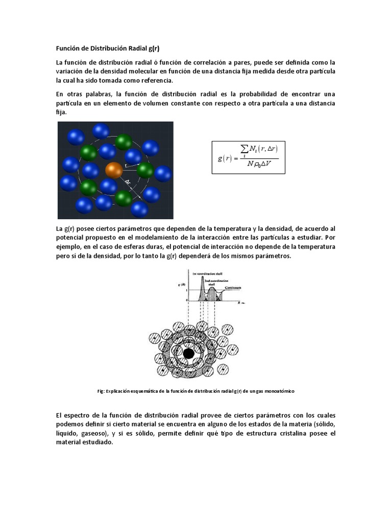 Función de Distribución Radial | PDF | Gases | Ciencias fisicas