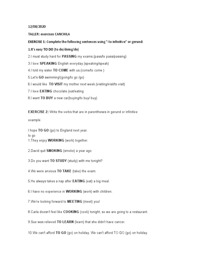 Complete the sentences using the correct form (ing-form or to-infinitive) - English Grammar Exercise