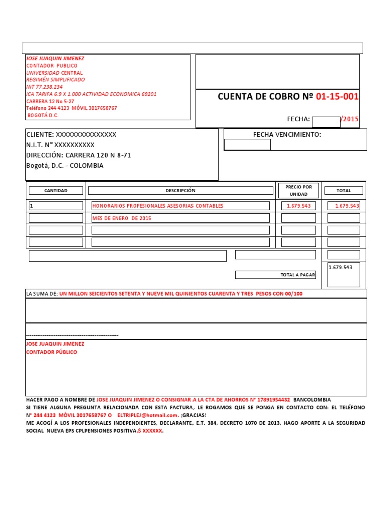 Cuenta de Cobro | PDF