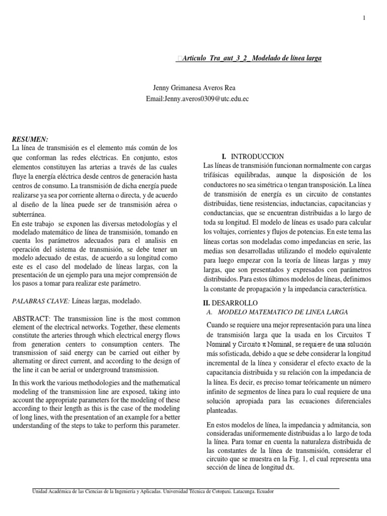 Trab Aut 3 2 J Averos PDF | PDF | Corriente eléctrica | Línea de transmisión