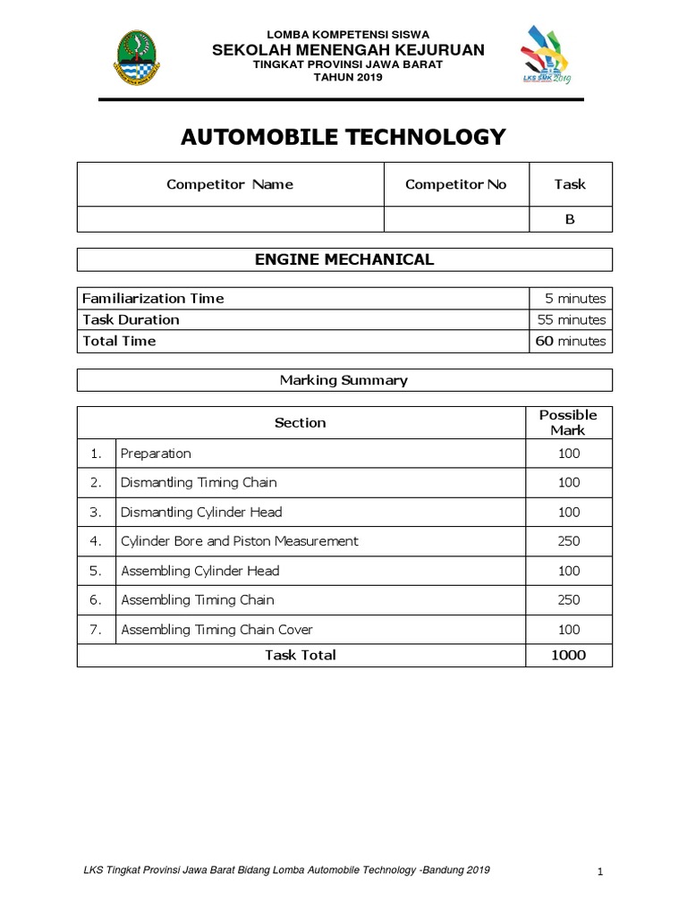 4 - Task B-Engine Mechanical | PDF | Vehicle Parts | Engines