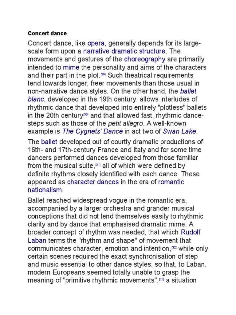 Opera Narrative Dramatic Structure Choreography Mime: Ballet Blanc ...