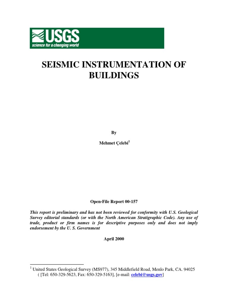 Seismic Instrumentation of Buildings | PDF | Instrumentation | Earthquakes