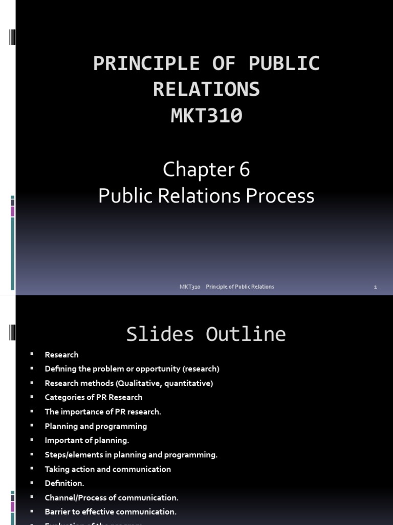 Chapter 6-PR PROCESS | PDF | Public Relations | Survey Methodology