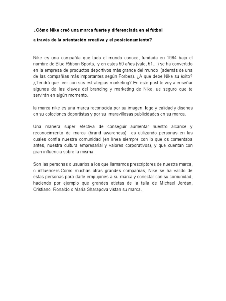 Caso Practico Nike | PDF | Nike | Marca