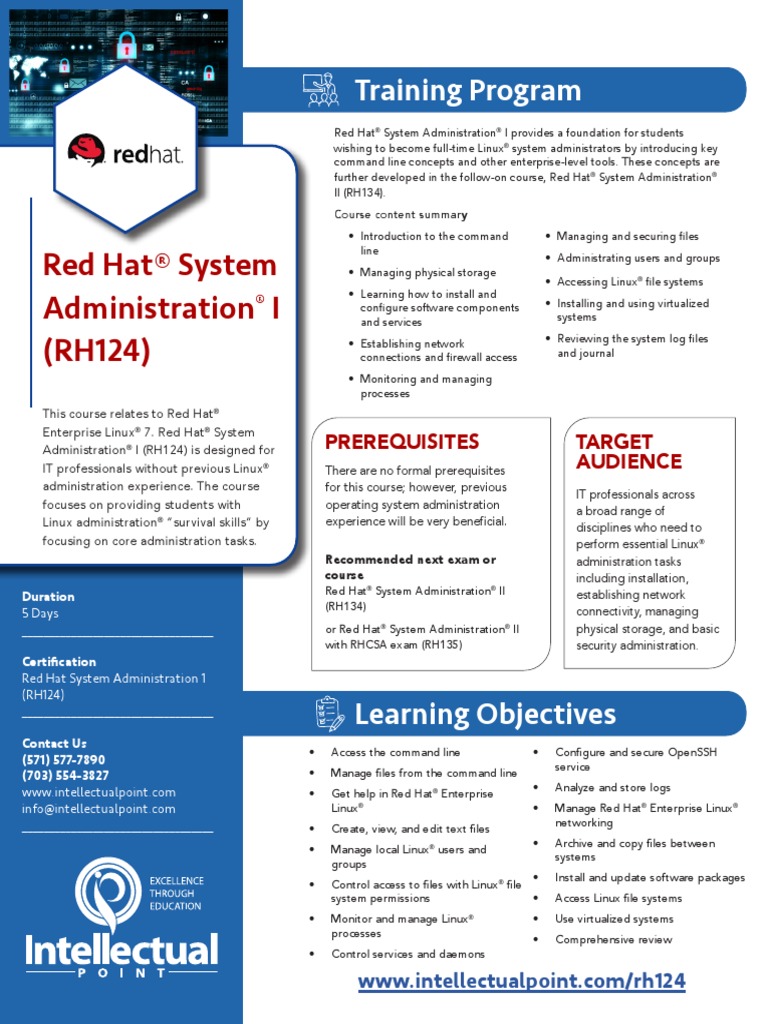 Red Hat® System Administration I (RH124) : Training Program | PDF ...