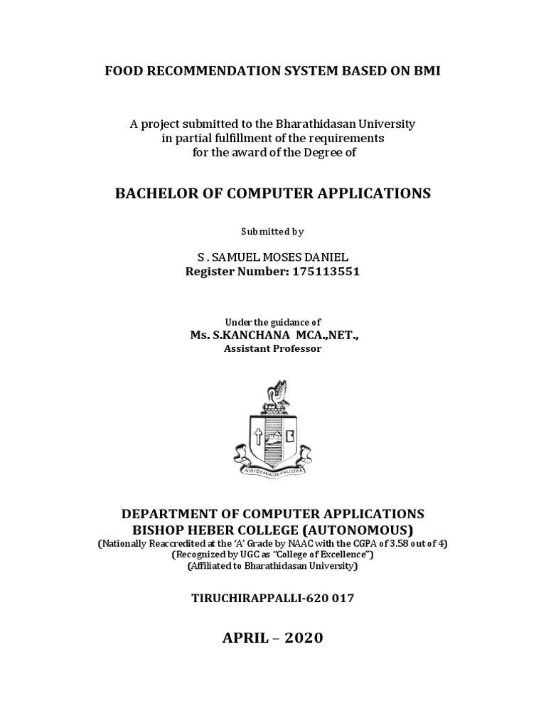 Food Recommendation System Based On Bmi PDF | PDF | Software Testing ...