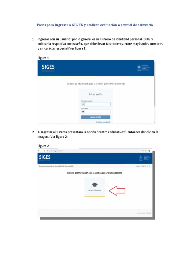 Pasos para Ingresar A SIGES y Realizar Evaluación o Control de ...