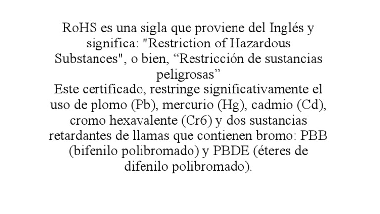 Significado de RoHS y sus restricciones | PDF