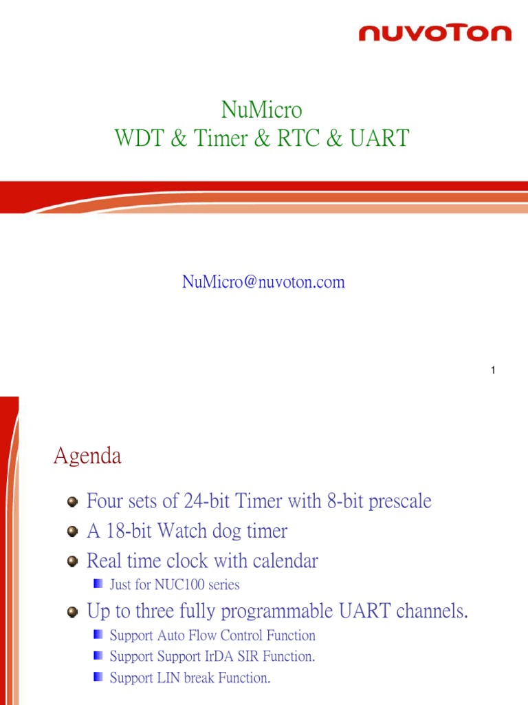04 - NuMicro WDT - Timer - RTC - UART PDF | PDF | Office Equipment ...