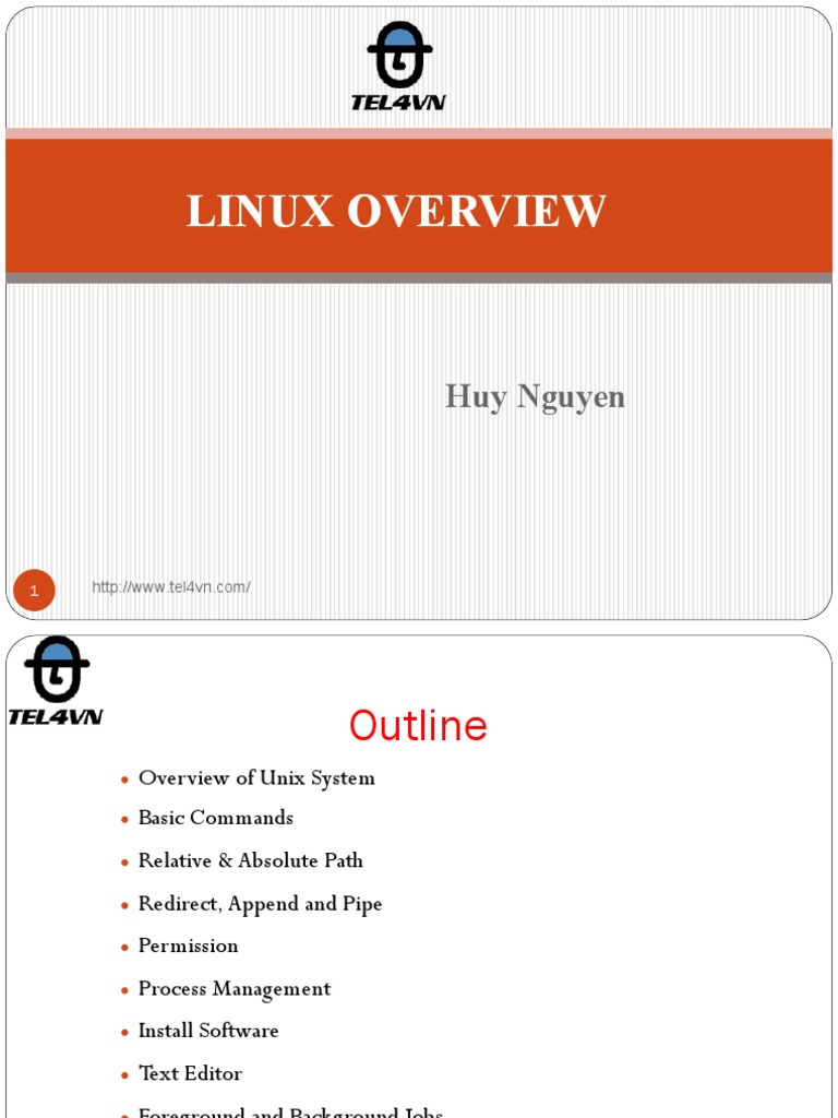 Linux Overview: Huy Nguyen | PDF | Shell (Computing) | Unix