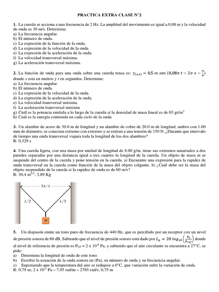 Practica Extra Clase 2 Fis II-2017 | PDF | Olas | Frecuencia