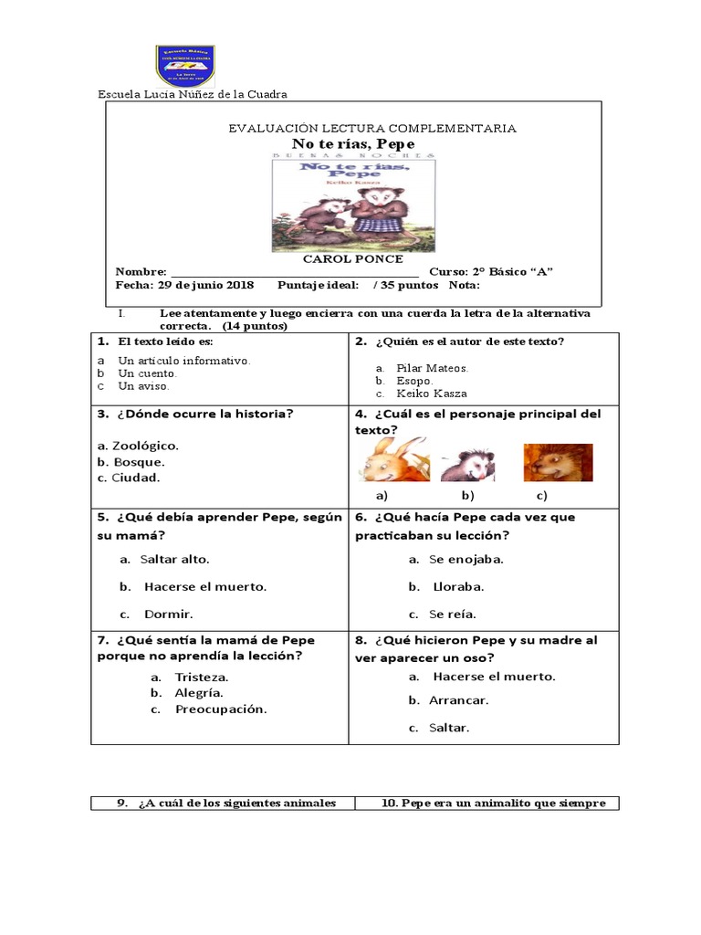 PRUEBA No Te Rias Pepe Oficial. | PDF