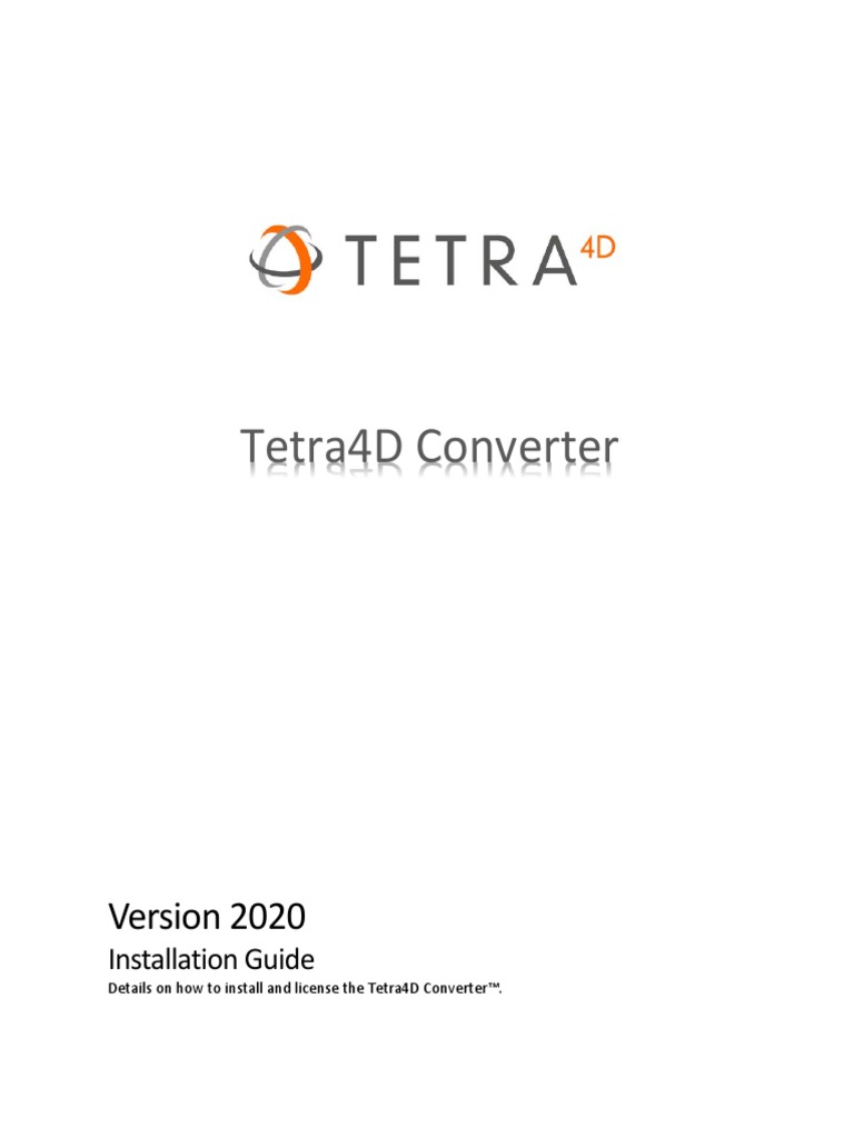 Tetra4D CONVERTER 2020 Installation Guide | PDF | 64 Bit Computing ...