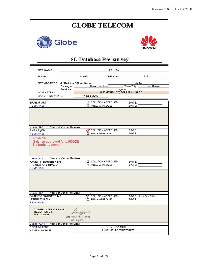 SL685 - Rre - Approved - 20200224 - Rfe Sluz CS Approved PDF | PDF | Roof | Wireless