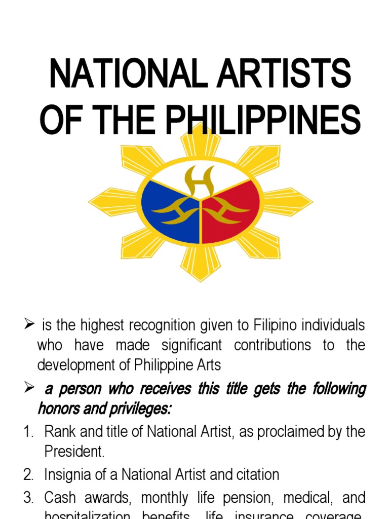 Benefits of Being a National Artist | PDF | Philippines | Entertainment ...