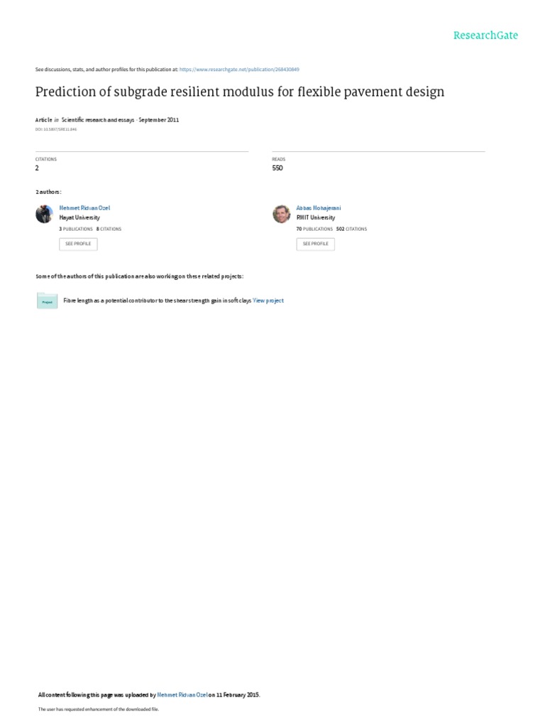 Prediction of Subgrade Resilient Modulus For Flexi | PDF | Young's Modulus | Multicollinearity