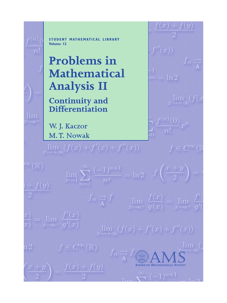 Problems in Mathematical Analysis II: Continuity and Differentiation | PDF | Continuous Function ...