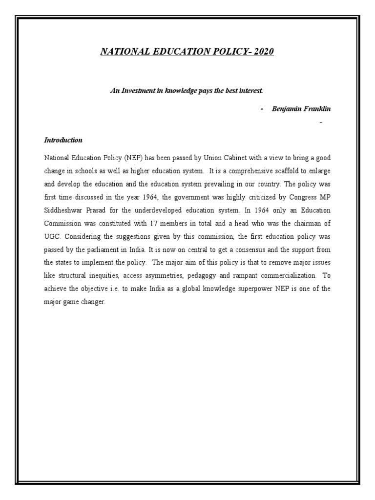 NEP 2020 Suggested Changes | PDF | Test (Assessment) | Vocational Education