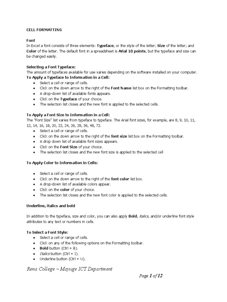 Rena College Mayuge ICT Department | Download Free PDF | Typefaces ...