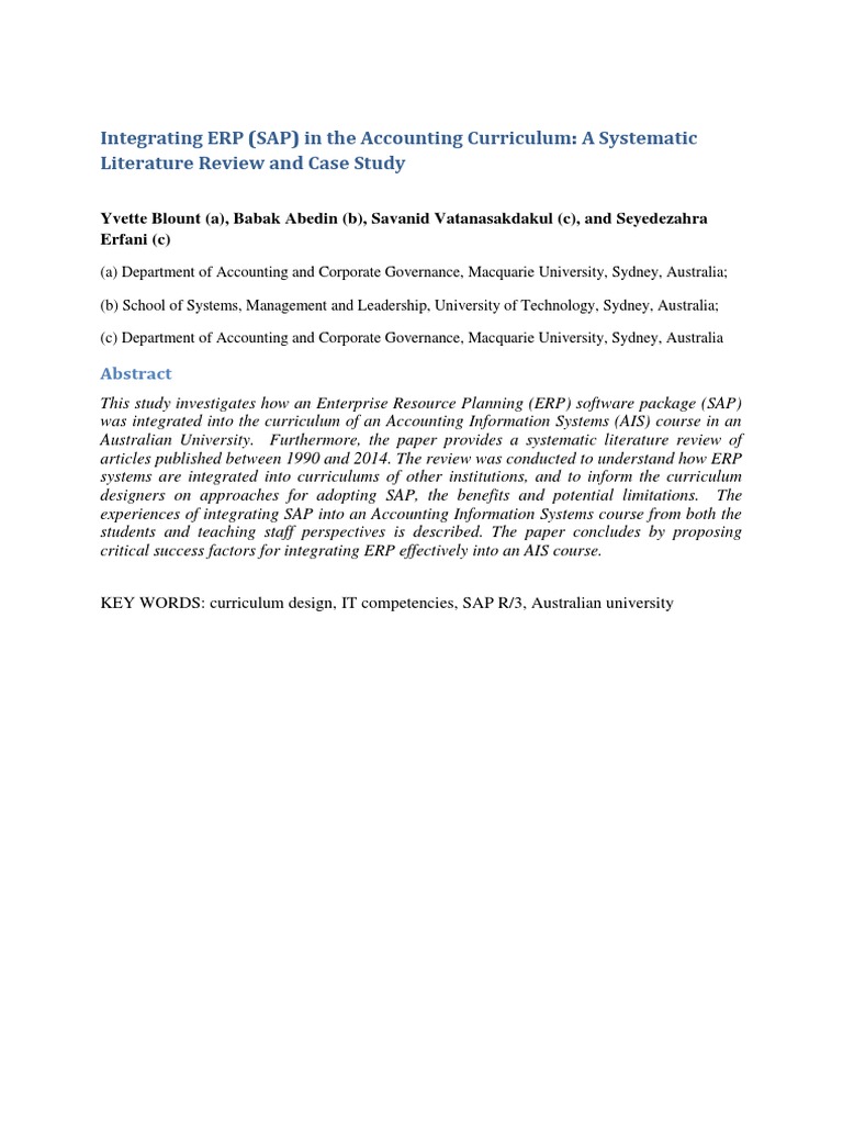 SAP in Accounting Curriculum | PDF | Enterprise Resource Planning | Sap Se