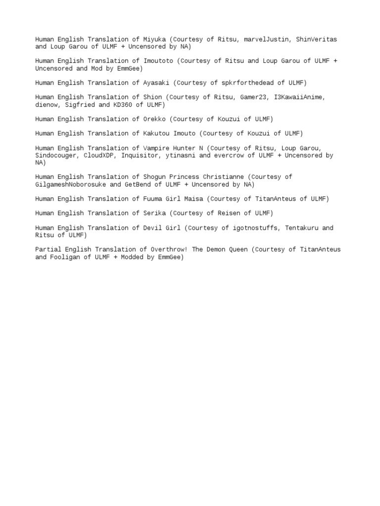 Translation Credits | PDF | History