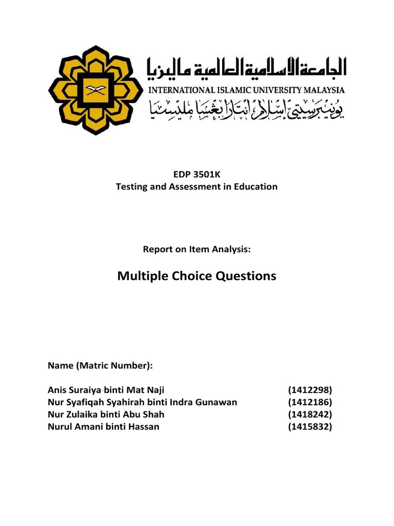 Multiple Choice Questions | Download Free PDF | Test (Assessment ...