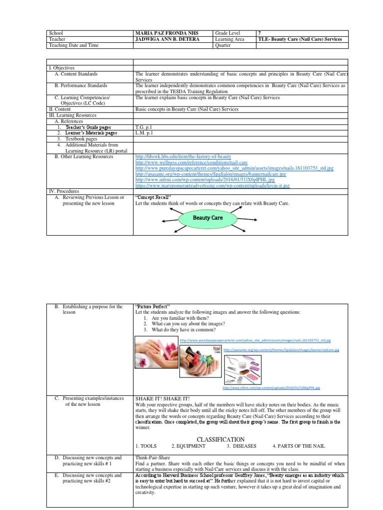 DLL NAIL CARE - Basic Concepts | PDF | Nail (Anatomy) | Learning