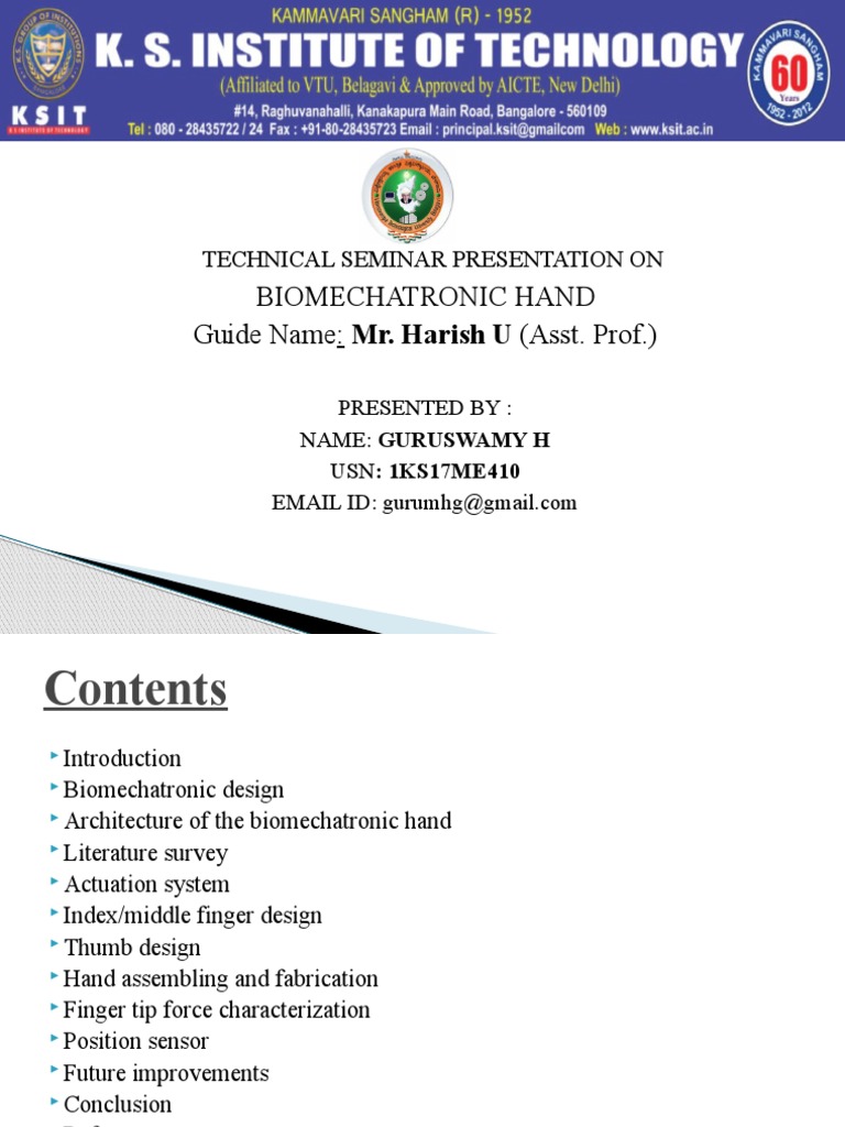 Bio Mechatronic Hand | PDF | Prosthesis | Finger