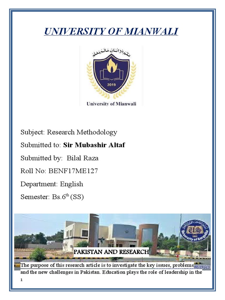 Pakistan & Research | PDF | University | Pakistan