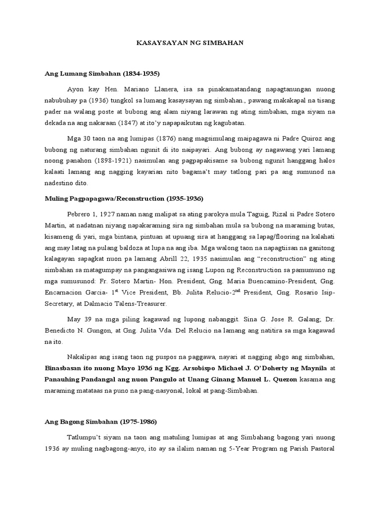 Kasaysayan NG Simbahan | PDF