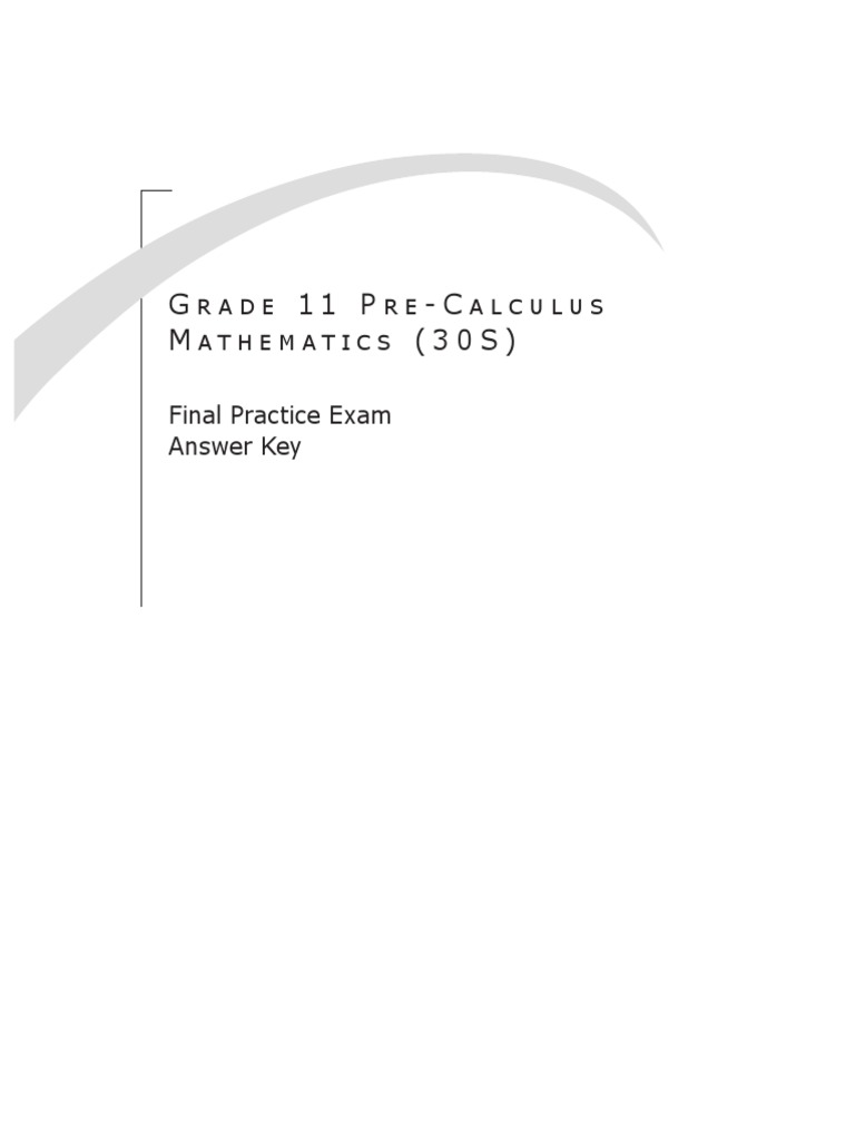G 1 1 P - C M (3 0 S) : Final Practice Exam Answer Key | PDF ...