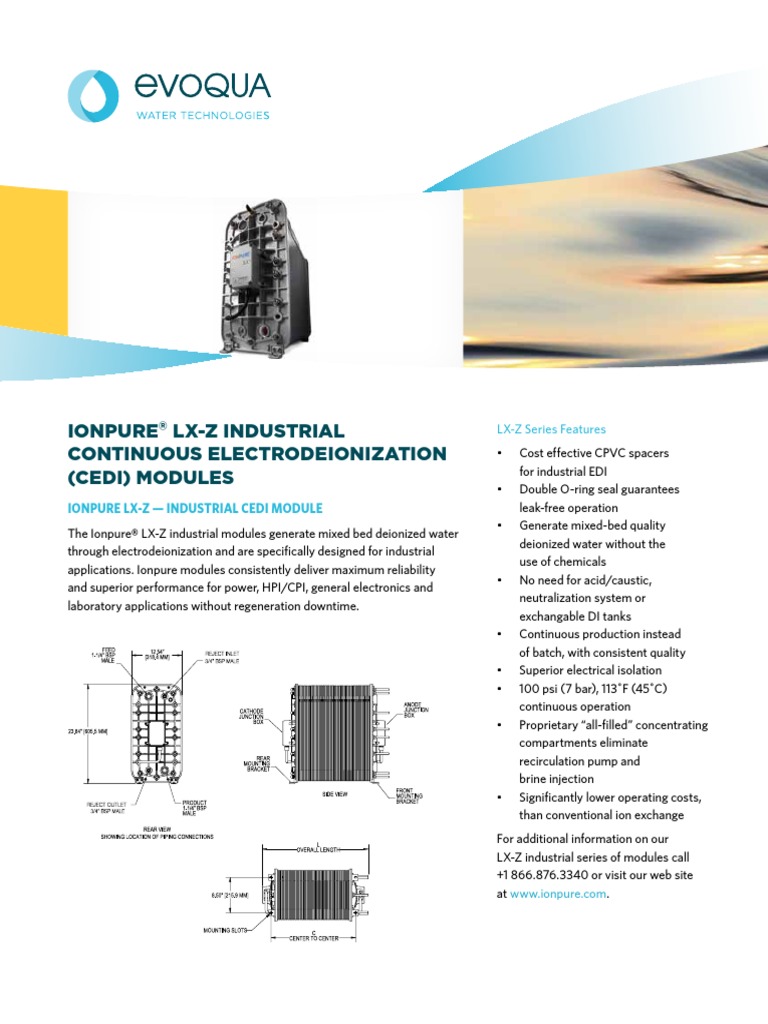 Ionpure LX-Z Industrial Continuous Electrodeionization (Cedi) Modules ...