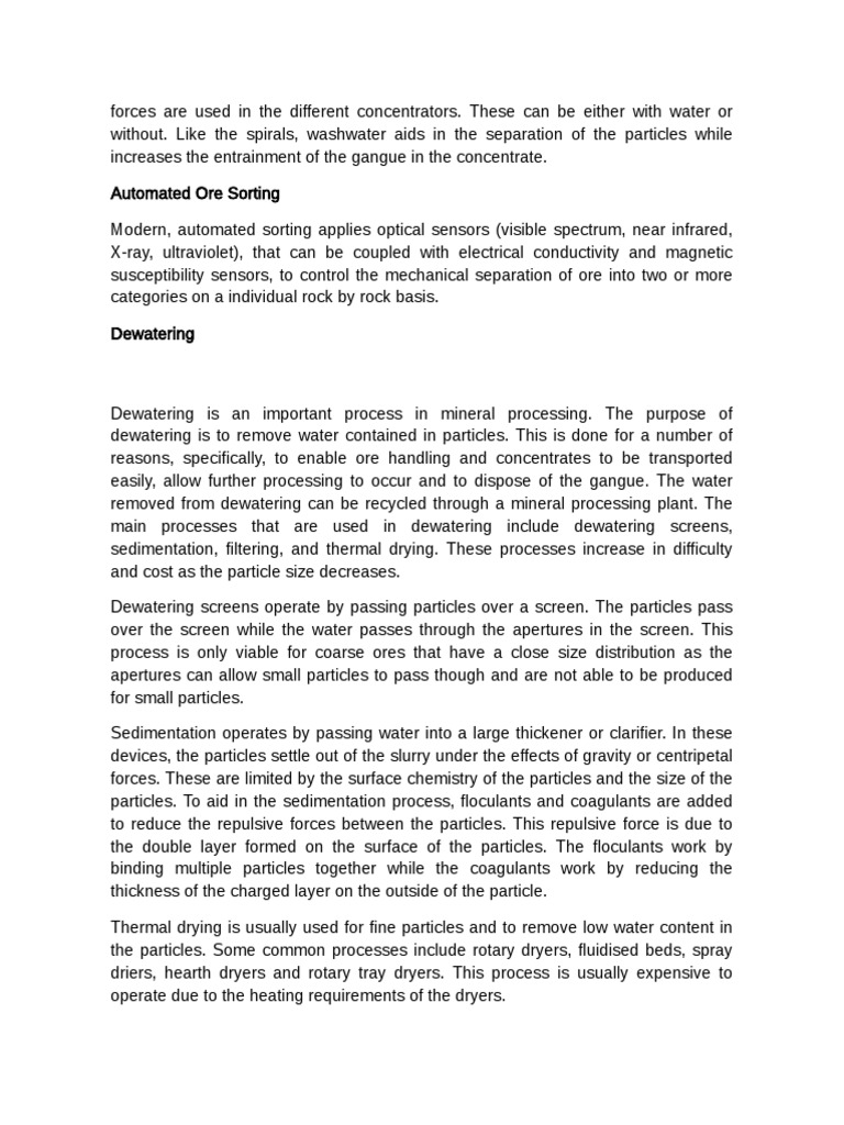 Notes 5 Mineral Dressing Notes by Prof. SBS Tekam | PDF | Business ...