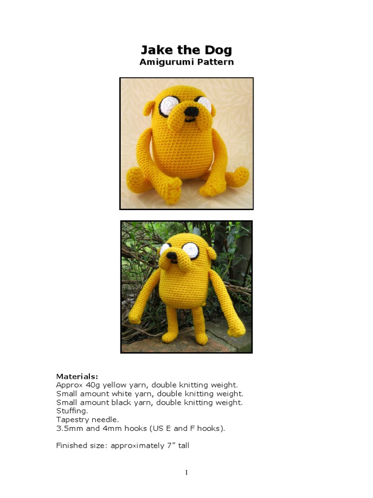 Jakethe Dog Amigurumi Pattern | PDF | Crochet | Knitting
