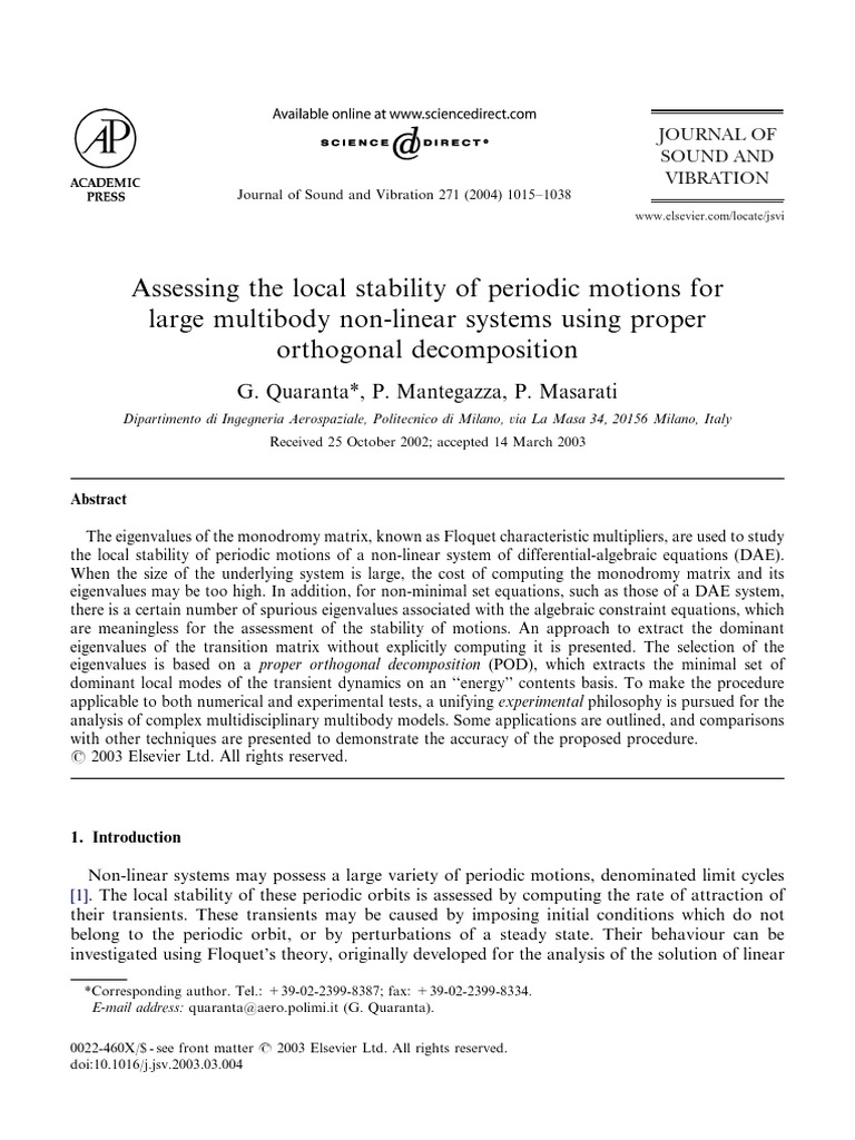 Assessing The Local Stabilityof Periodic Motions For Large Multibodynon ...