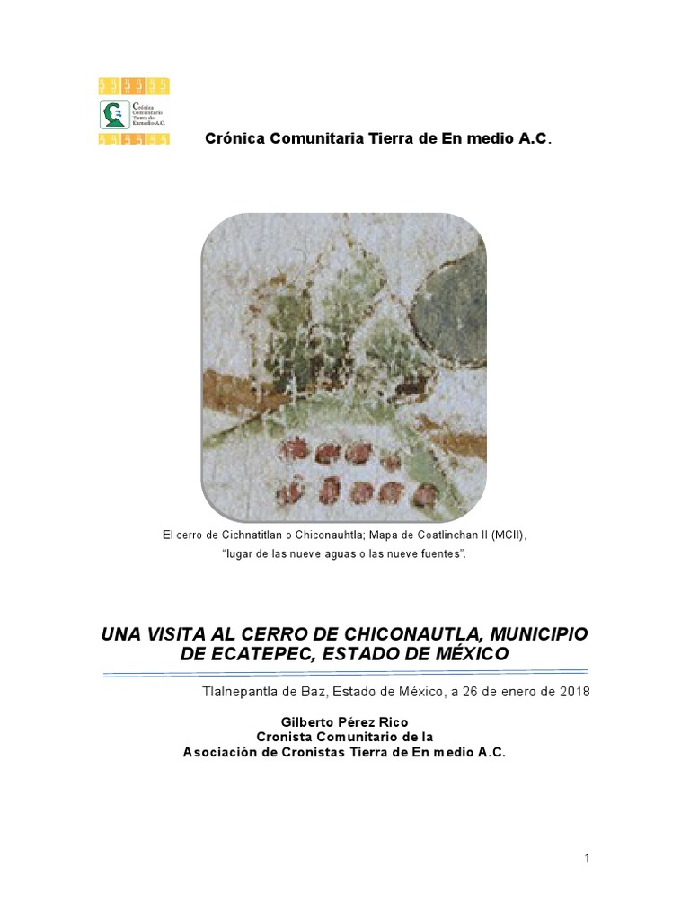 Una Visita Al Cerro Chiconautla, Municipio de Ecatepec, Estado de ...