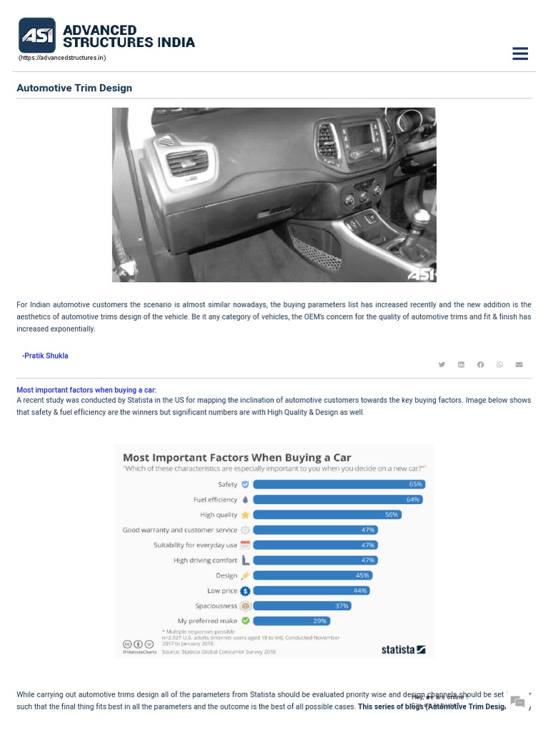 Automotive Trims Design - Advanced Structures India | PDF | Automotive Industry | Design