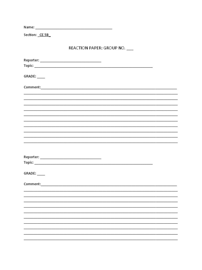 Reaction Paper Template | PDF