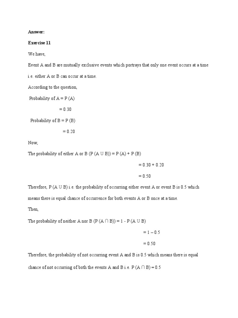 Answer: Exercise 11 | PDF | Probability | Statistical Theory