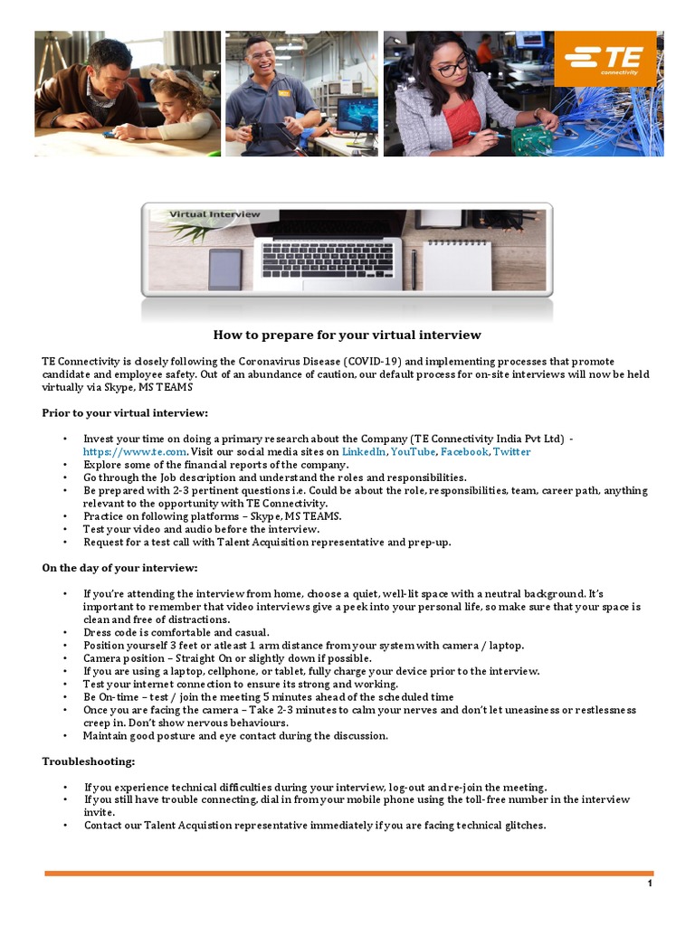 Preparing for TE Connectivity Interviews | PDF | Interview | Communication