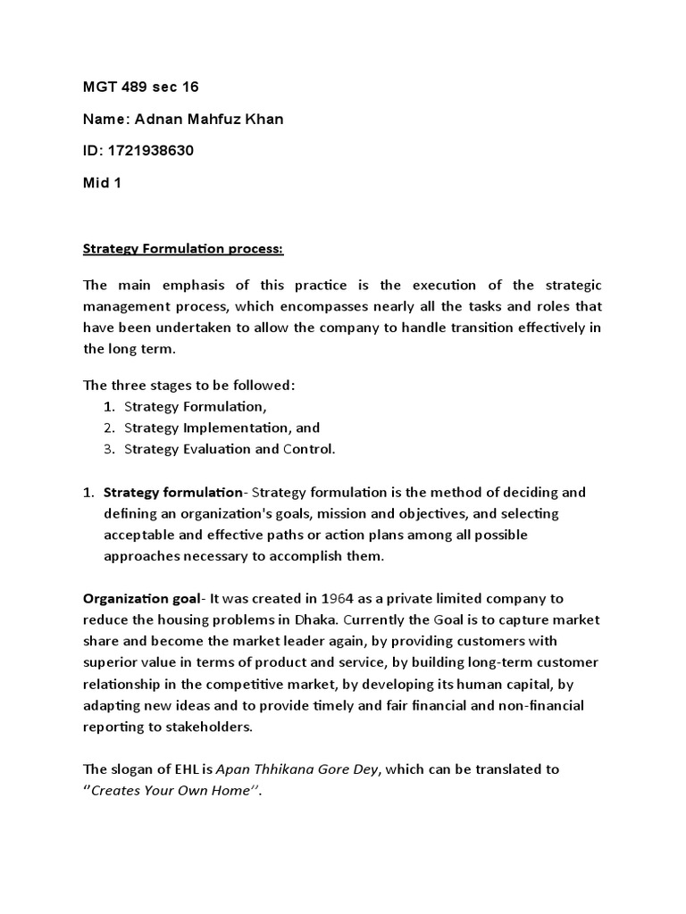 Strategy Formulation. Business Level Strategy and Functional Level ...