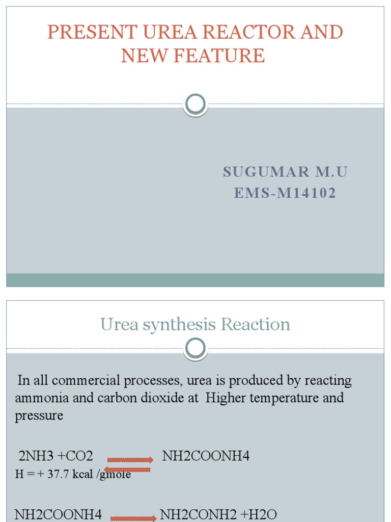 Urea Synthesis Reaction | PDF | Urea | Chemical Reactor