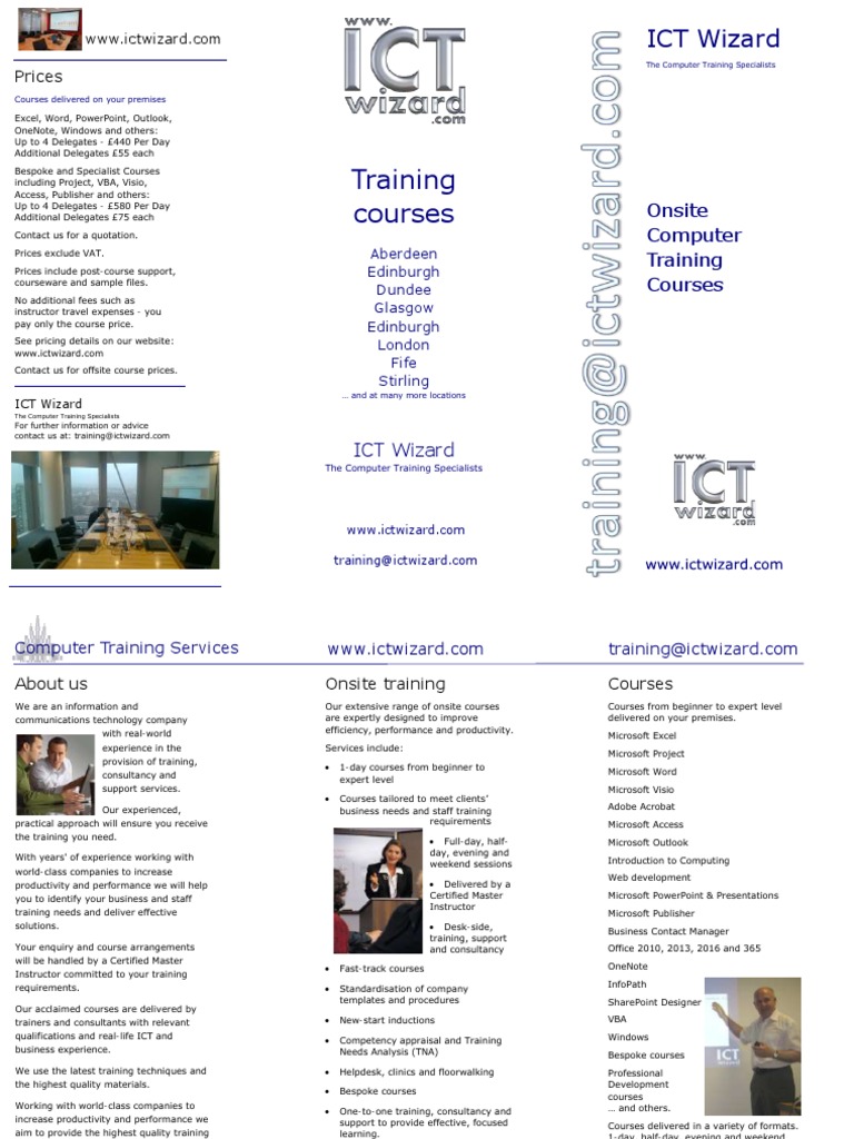 Training Courses: ICT Wizard | PDF | Microsoft Office 2010 | Software