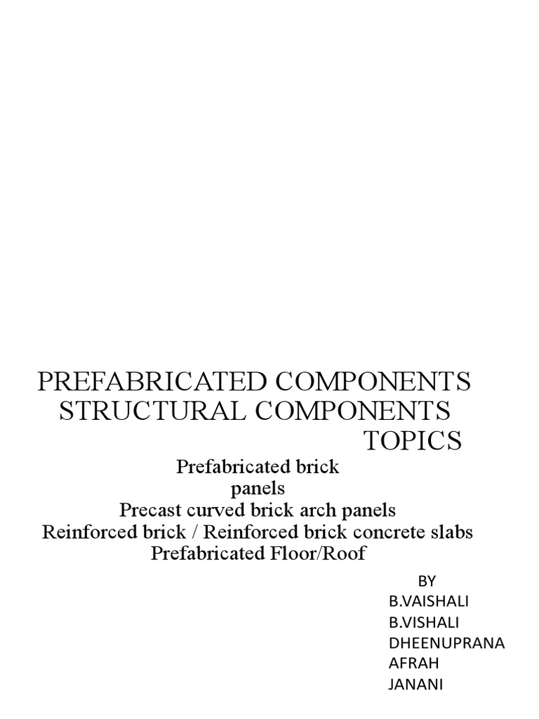 Topics: Prefabricated Components Structural Components | PDF | Precast ...