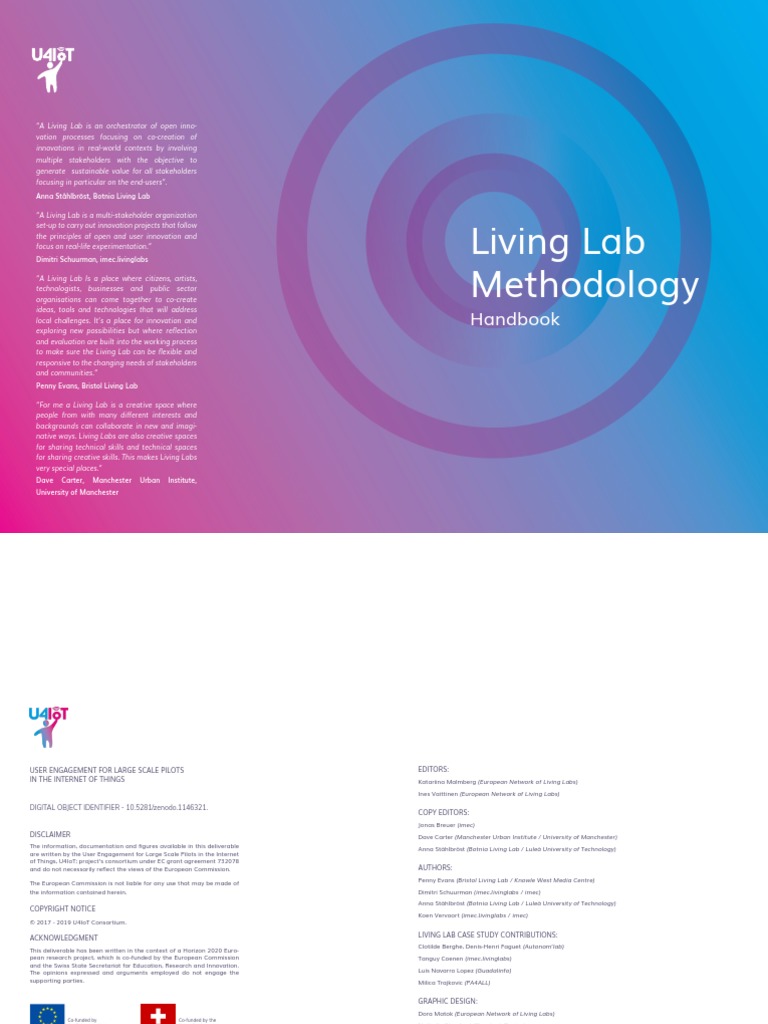 Living Lab Methodology: Handbook | PDF | Innovation | Internet Of Things