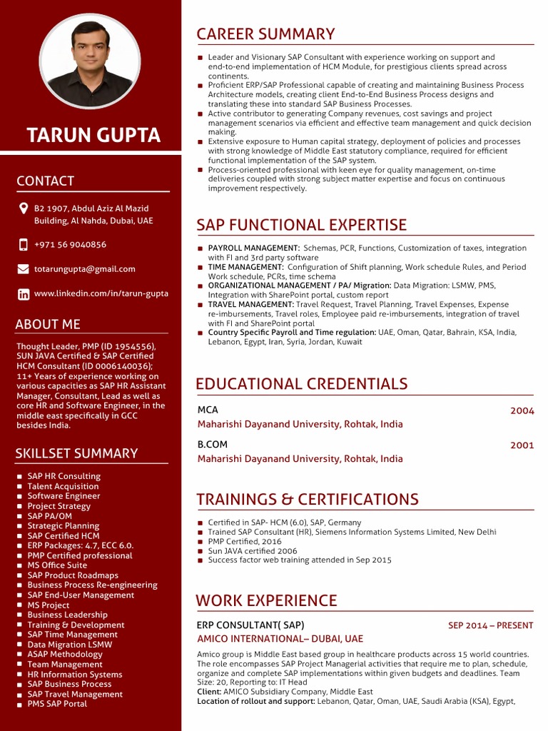 Tarun Gupta PMP | PDF | Sap Se | Recruitment