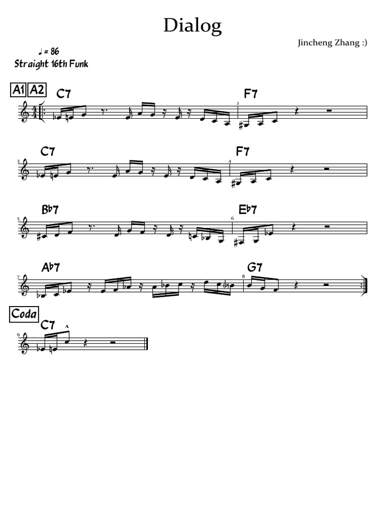 Dialog: 86 Straight 16th Funk | PDF